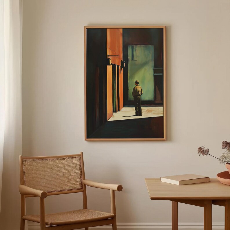Edward Hopper Style Single Man Poster , Edward Hopper Style Wall Art ...