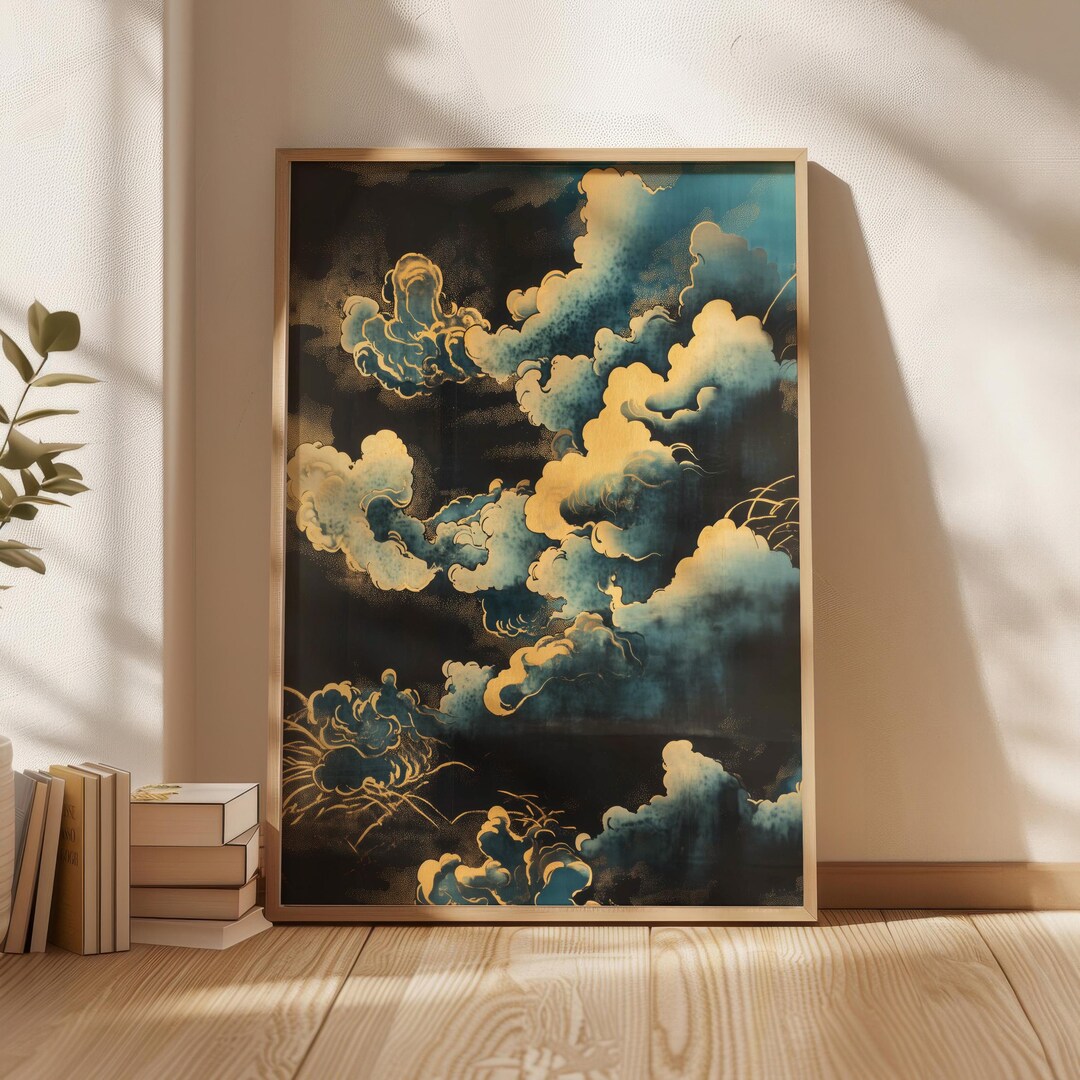 Katsushika Hokusai Style Sky Poster ,hokusai Wall Art, Hokusai Digital ...