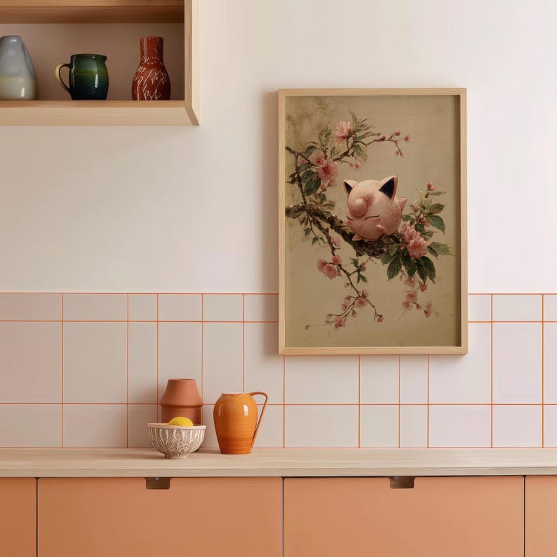 Jigglypuff, Vintage Floral, Digital Poster Download - Etsy