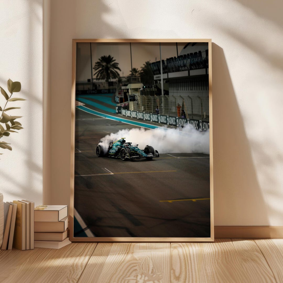 Formula 1 Race Car Drifting, Motorsport Action, Digital Poster Download ...
