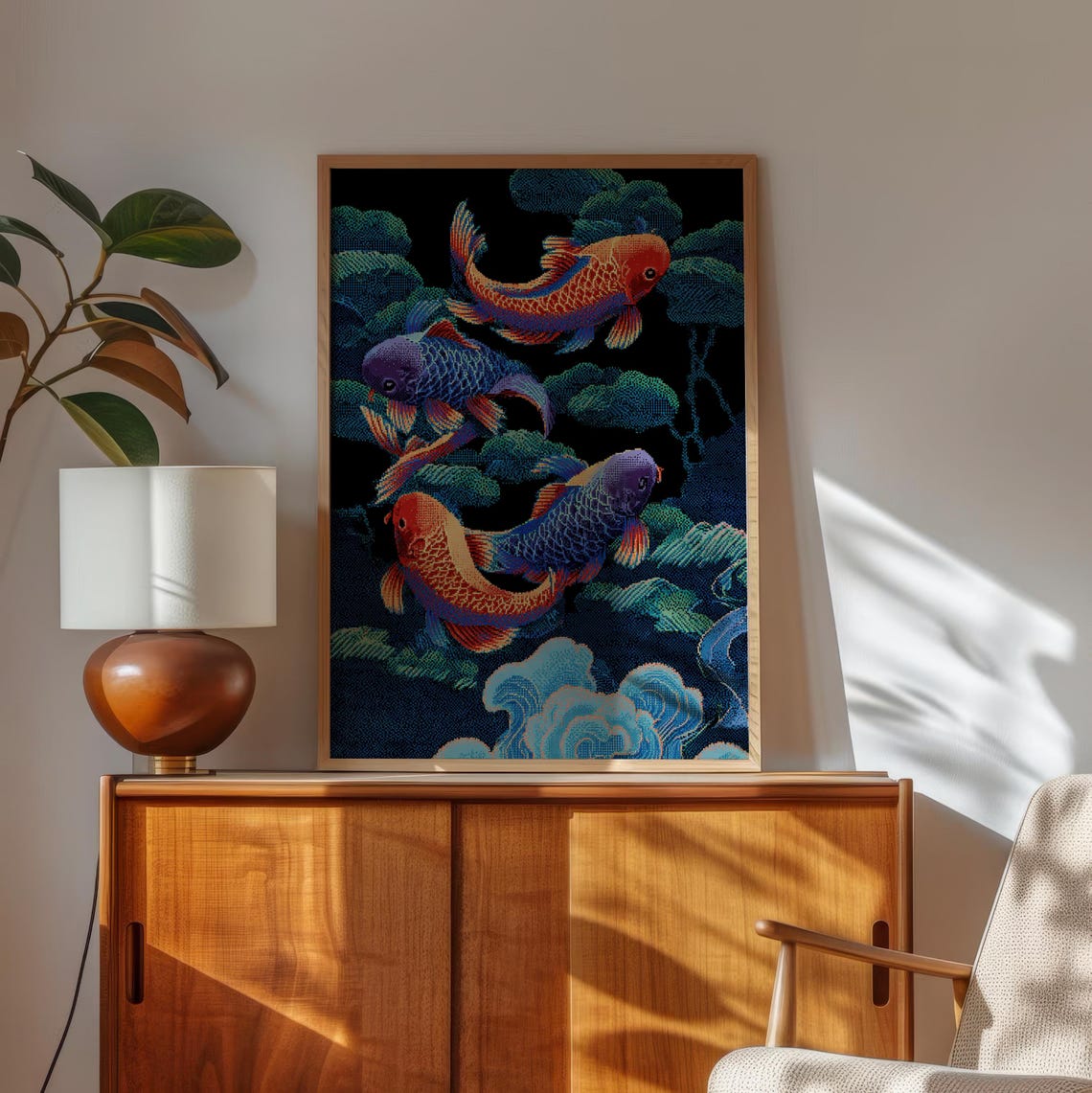 Koi Fish, Pixel Art, Digital Poster Download - Etsy