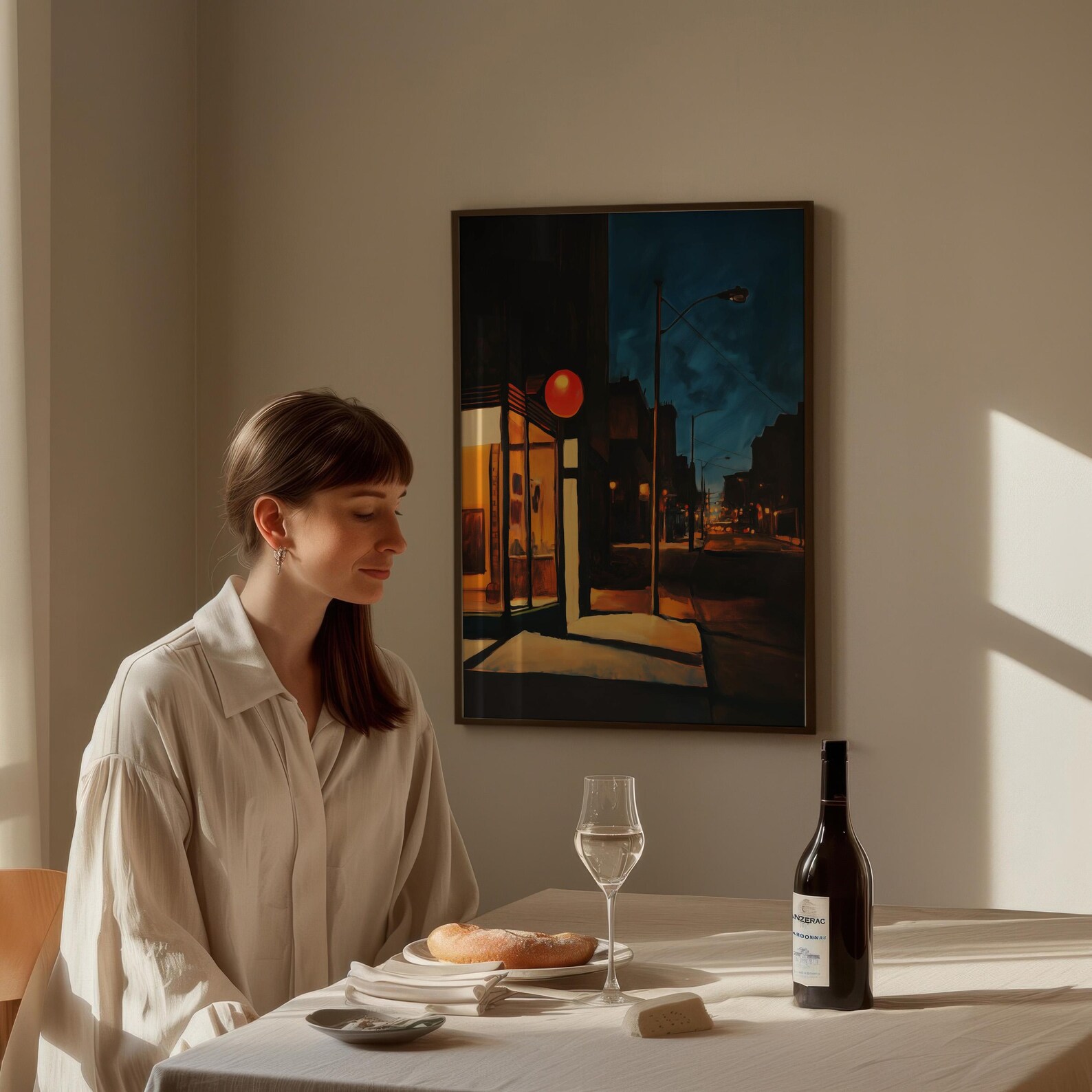 Edward Hopper Style Cafe Art Print: Vintage Home Decor (digital ...