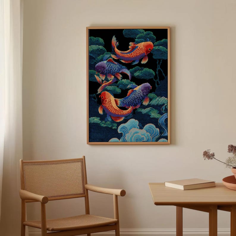 Koi Fish, Pixel Art, Digital Poster Download - Etsy