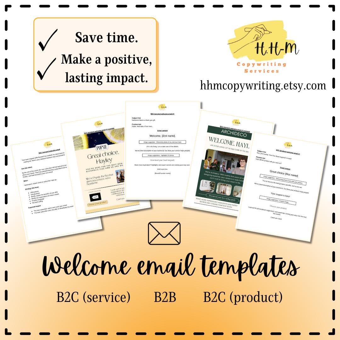 Welcome Email Templates | B2B and B2C | Product and Service Businesses ...