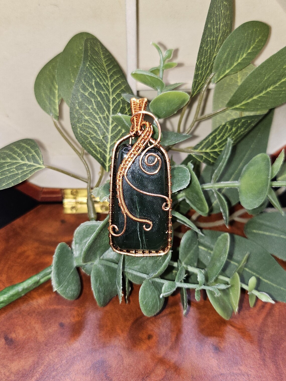Hand Wrapped Jade Pendant. - Etsy