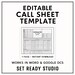 Fully Editable Call Sheet Template for Film Production – Traditional ...