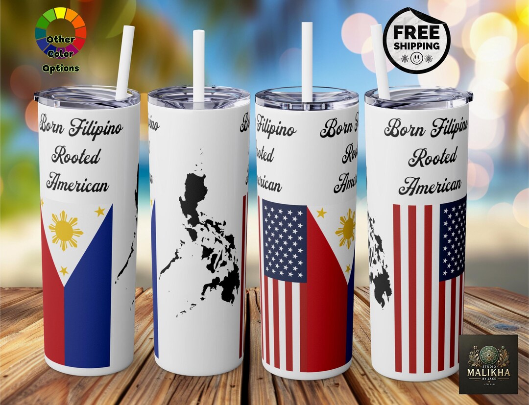 Filipino Tumbler, Asian American Cute Drinkware, Southeast Asia Cup ...