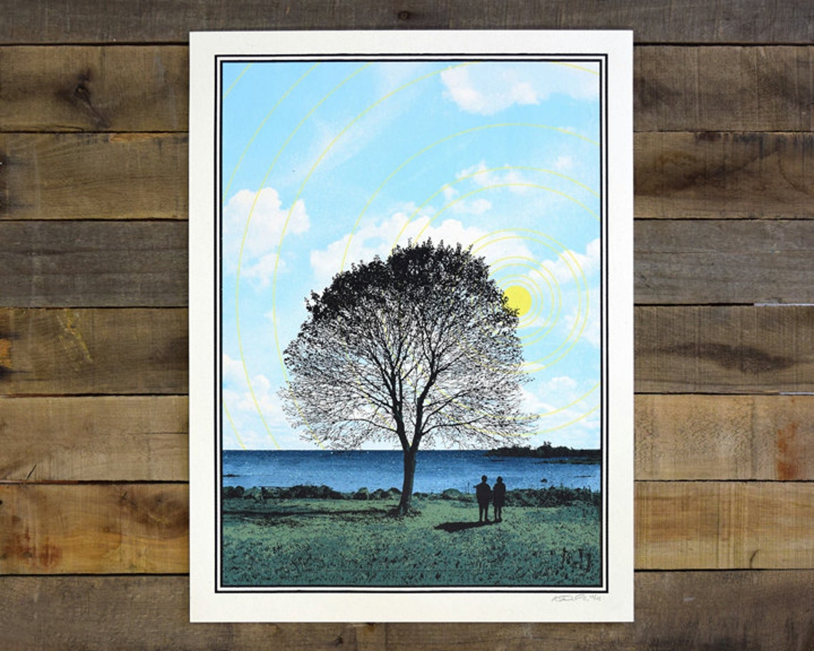 Tree and Couple 18x24in Screen Printed Poster - Etsy