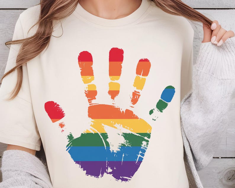 Rainbow Handprint Clipart, Rainbow Colored Hands, Lgbt Pride Clipart ...