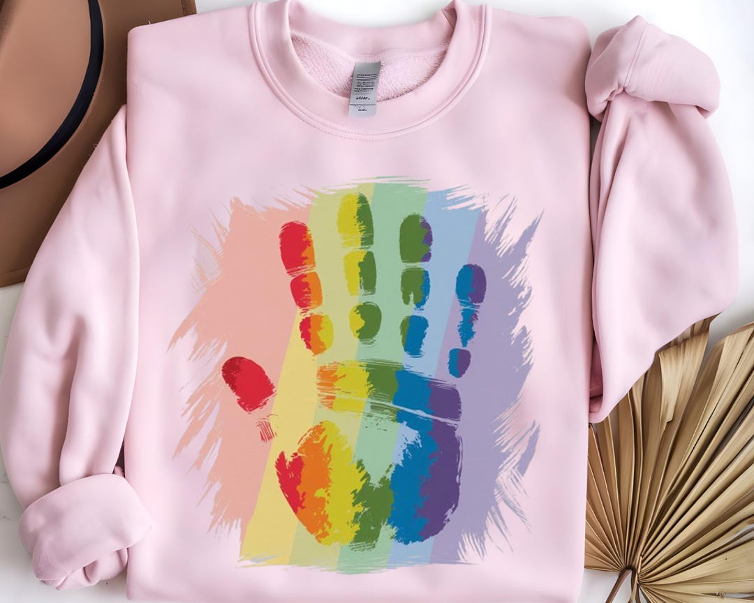 Rainbow Handprint Clipart, Rainbow Colored Hands, Lgbt Pride Clipart ...