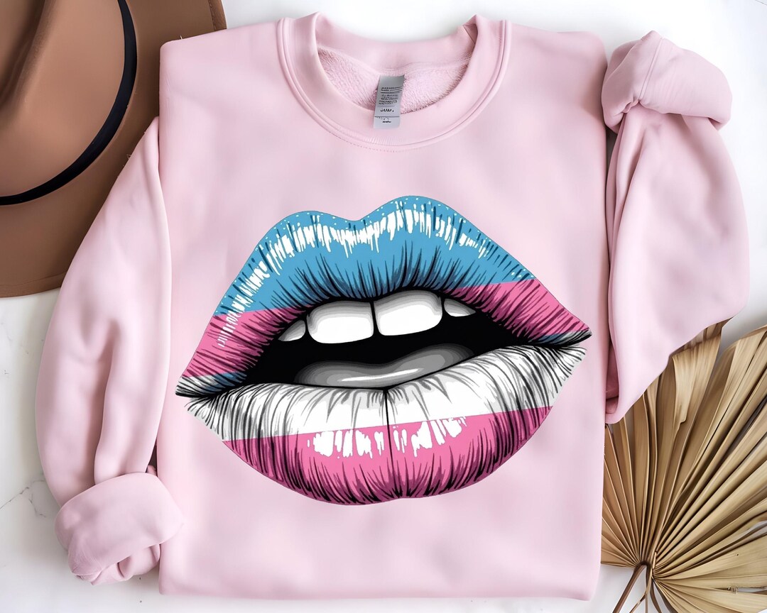 Transgender Pride Lips Png, Lip Png, Kiss Png, Lgbt Lip Png, Pride ...