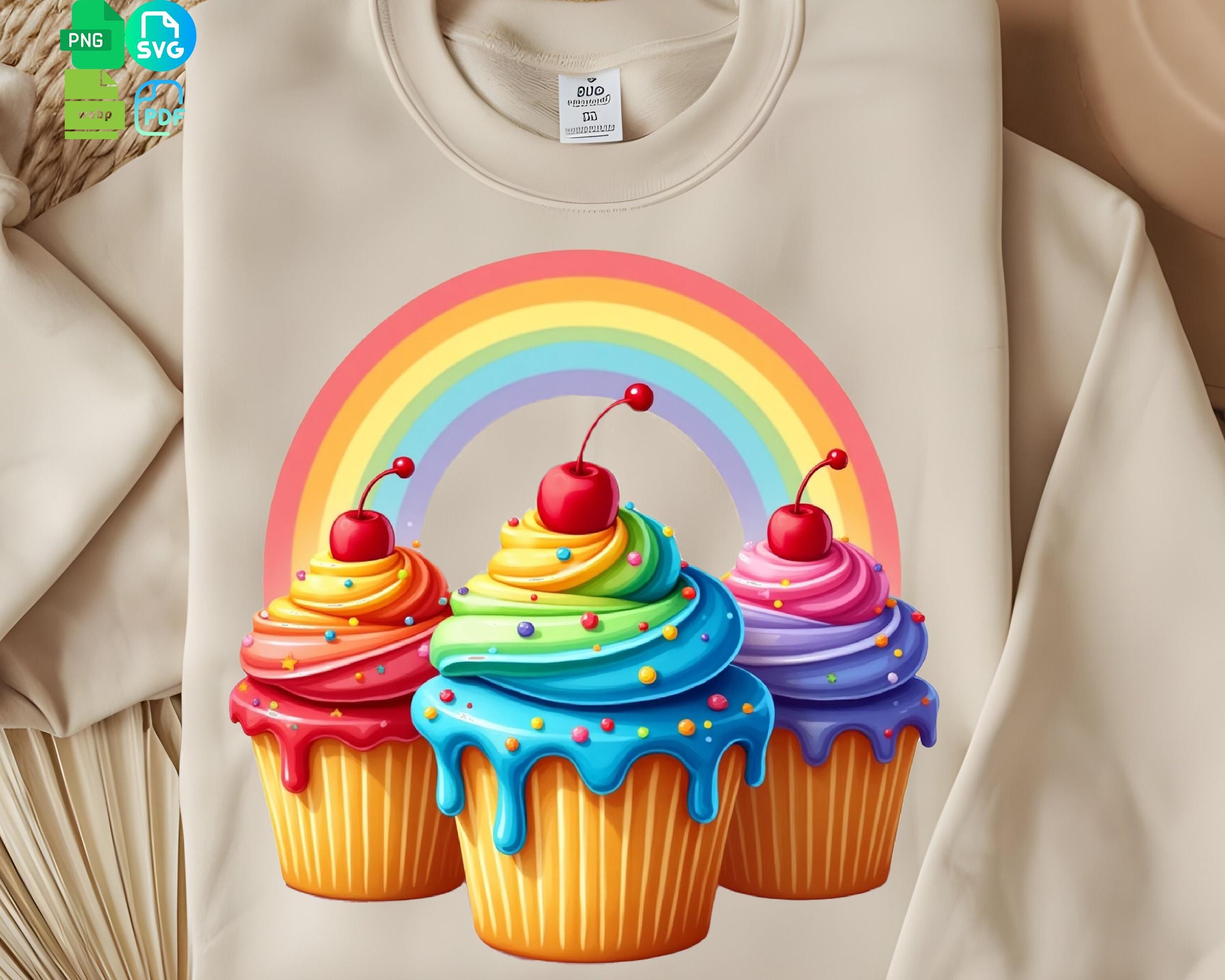Rainbow Cupcake Png, Pride Cupcake Png, Cute Cupcake Clipart, LGBTQ+ ...