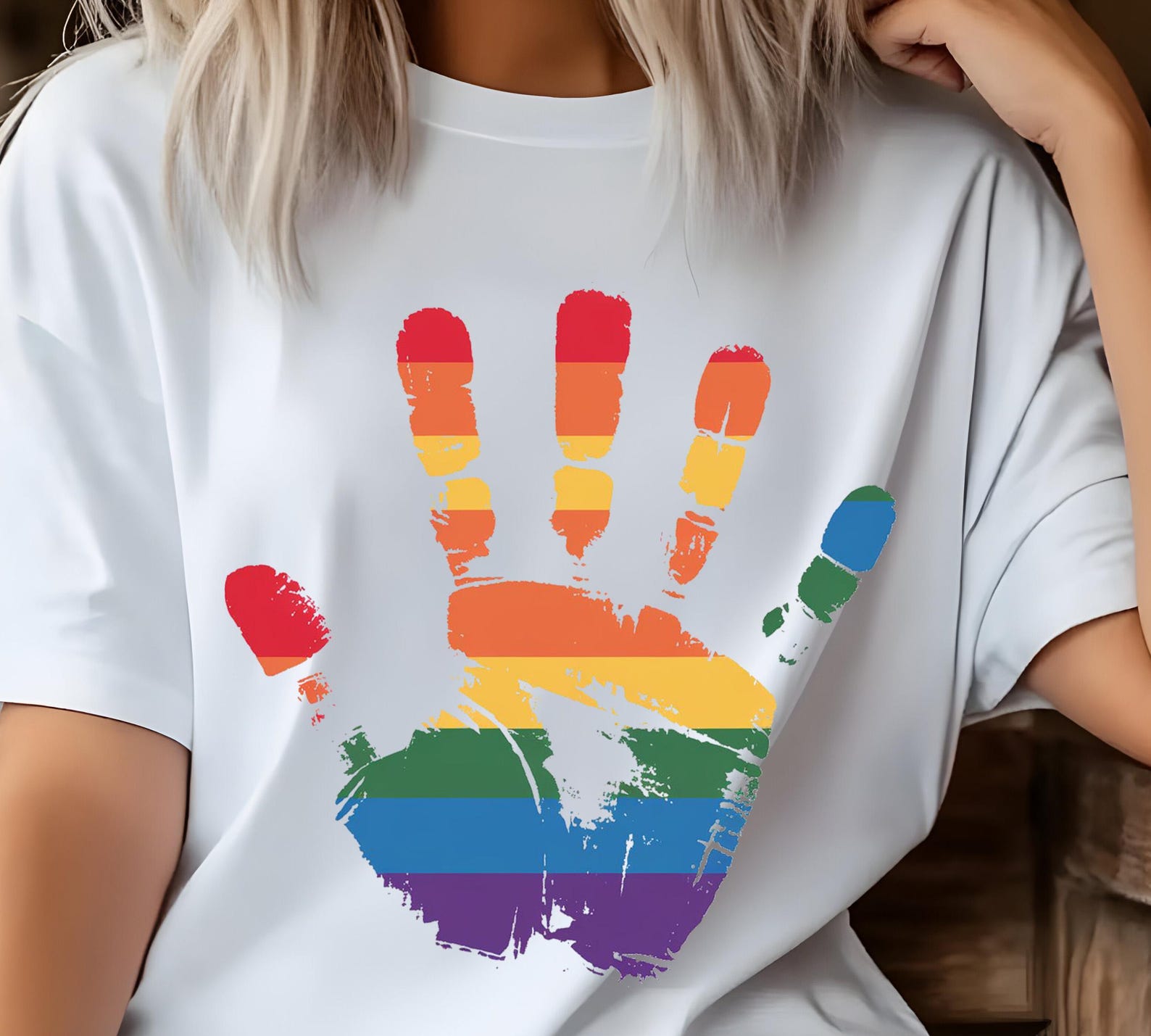 Rainbow Handprint Clipart, Rainbow Colored Hands, Lgbt Pride Clipart ...