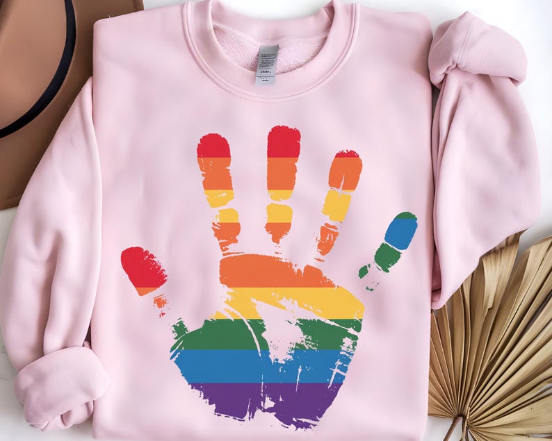 Rainbow Handprint Clipart, Rainbow Colored Hands, Lgbt Pride Clipart ...