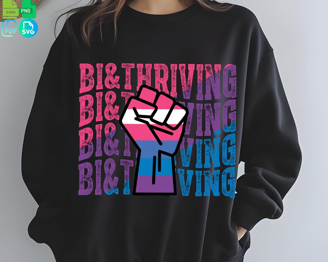 Bi and Thriving PNG, Bisexual Pride Svg Jpg, Bi Flag Digital Art, LGBTQ ...