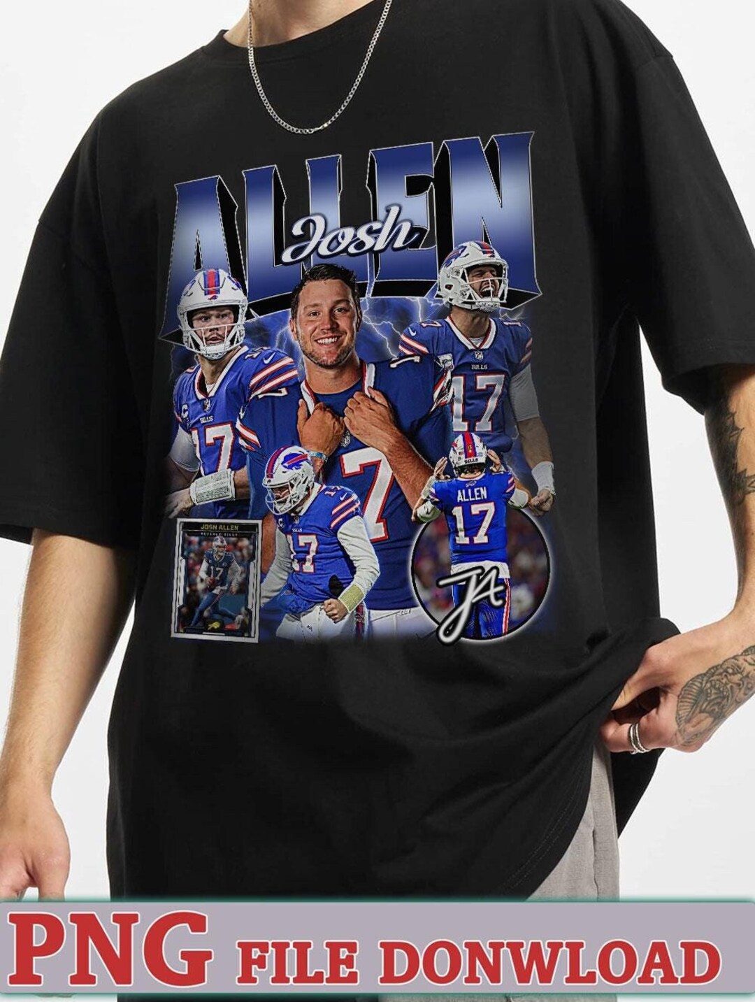 Josh Allen Football PNG Digital Download, High-resolution Sports Art ...