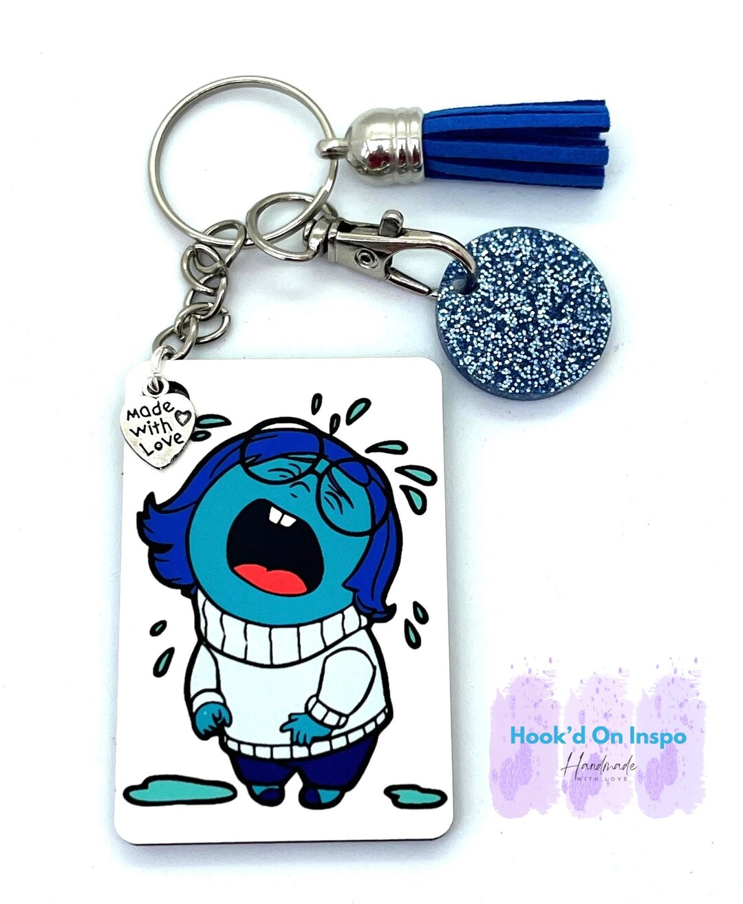 Disney Inspired Inside Out Sadness Keyring/ Bag Tag | Can Be ...