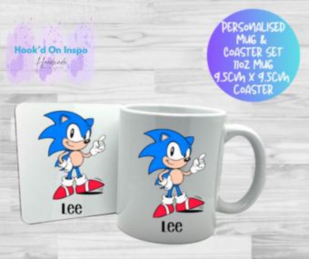 Sonic Inspired Mug & Coaster Set – 11oz Gift for Loved Ones, Birthday ...