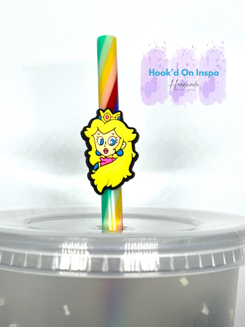 Super Mario -princess Peach Inspired 24oz Cold Cup Tumbler - Can Be ...