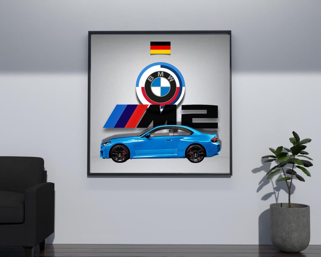 Blue BMW Car Poster Template – Printable Custom Wall Art, Editable Car ...