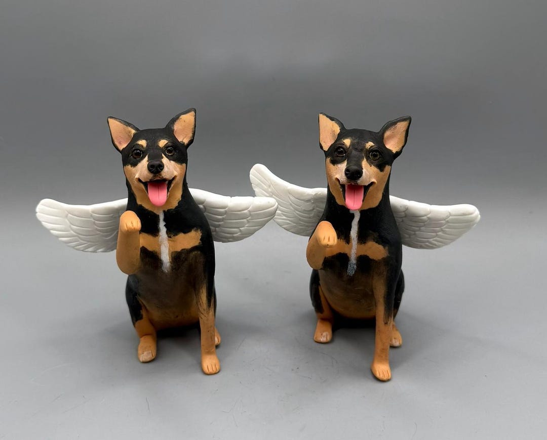 Custom Angel Wing Dog Memorial Statue - Handcrafted Puppy Sculpture ...