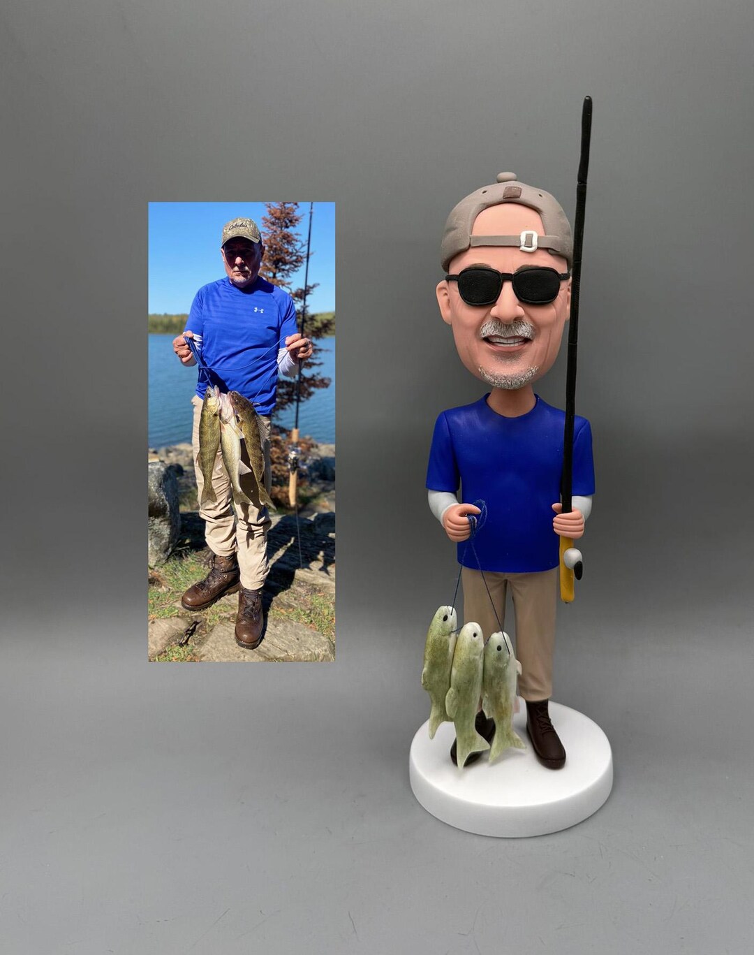 Personalized Custom Bobblehead Fishing Master, Custom Fisherman ...