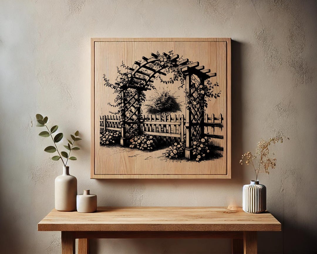 Garden Trellis SVG, Cutting Digital File, Rustic Garden Decor Laser ...