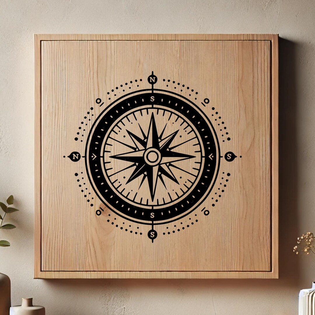 Vintage Compass SVG, Cutting Digital File, Adventure Laser Wood ...