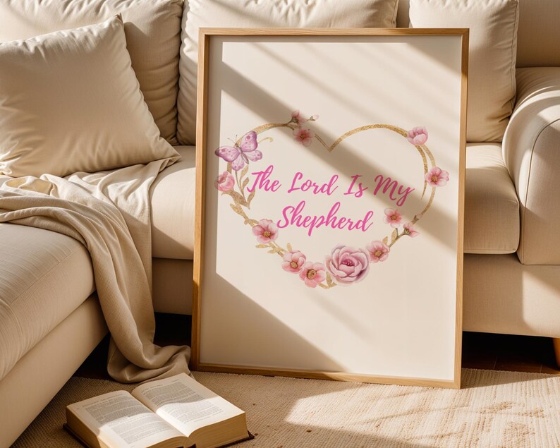 The Lord is My Shepherd Poster, Christian Wall Art, Psalm 23 Print ...