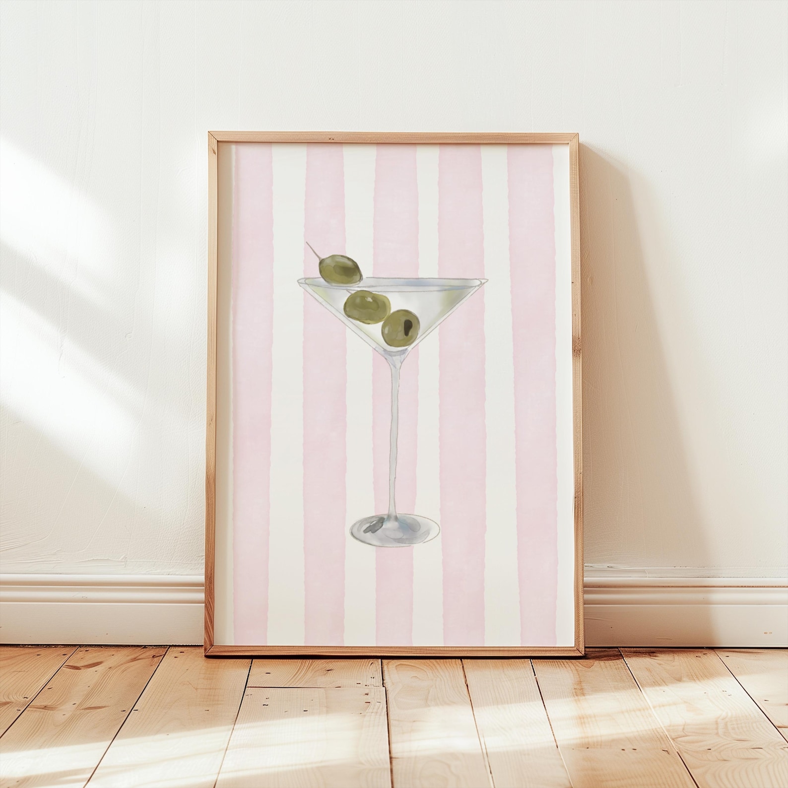 Martini Pink Watercolor Digital Print - Aesthetic Digital Prints- Bar ...