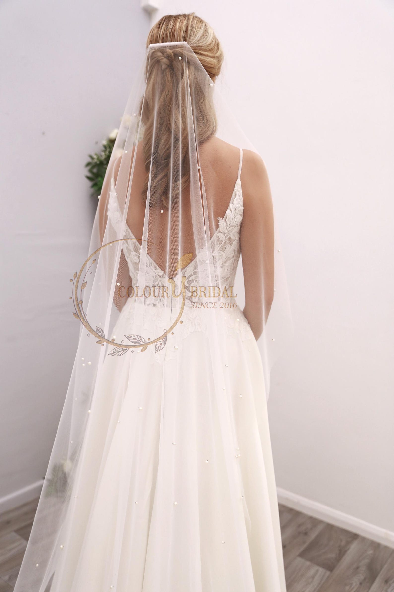 Eleanor - Barely There Pearl Veil - Etsy