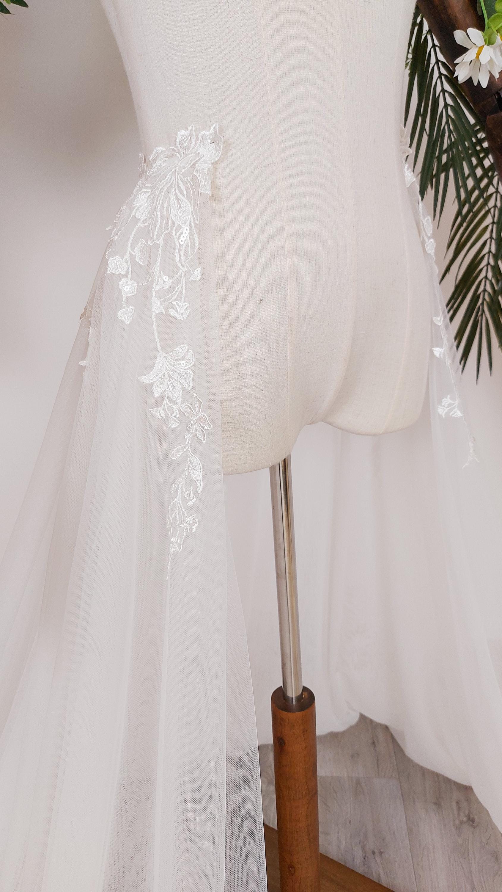 Raquel - Bridal Lace on Waist Detachable Train - Etsy