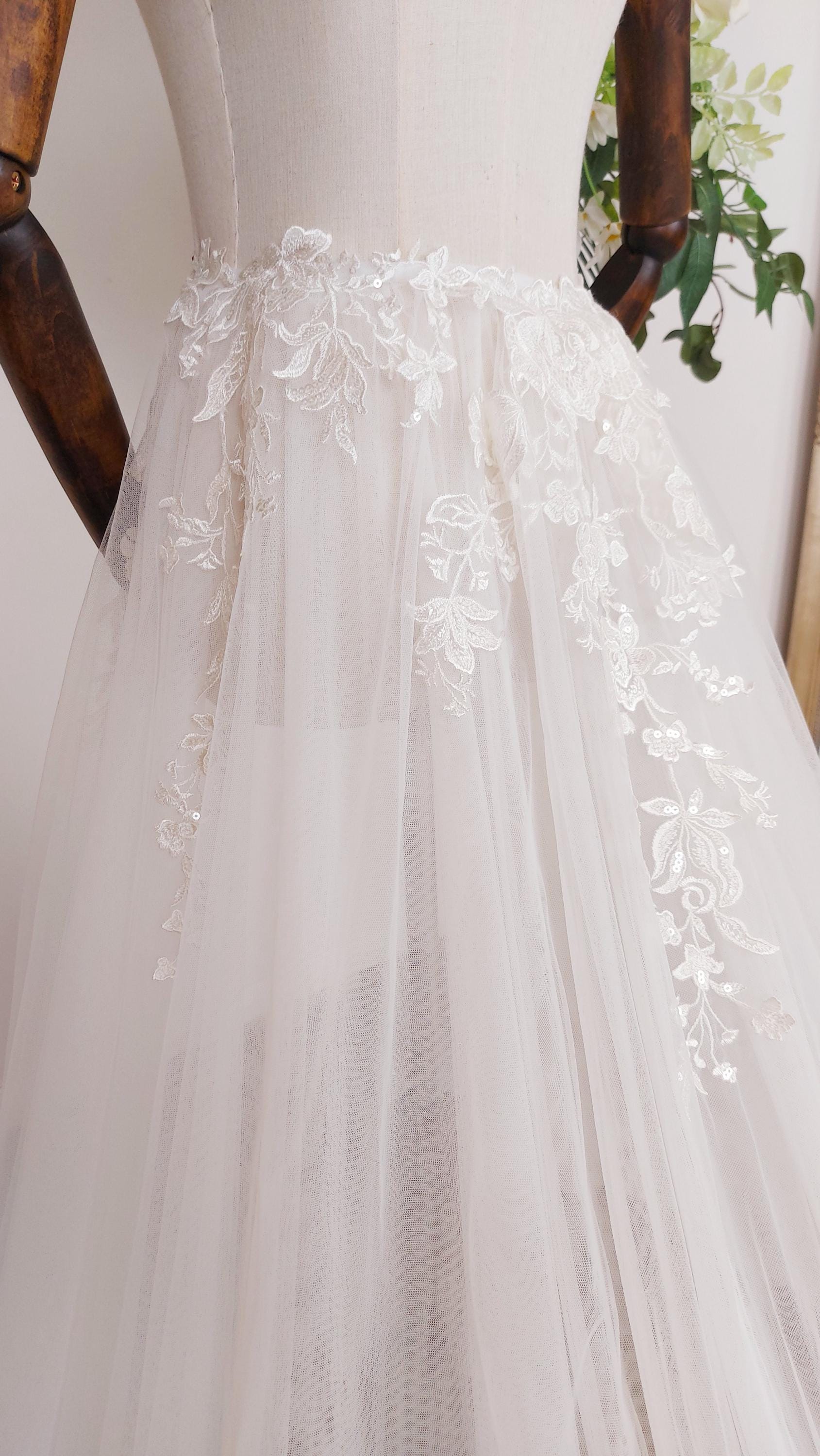 Raquel - Bridal Lace on Waist Detachable Train - Etsy
