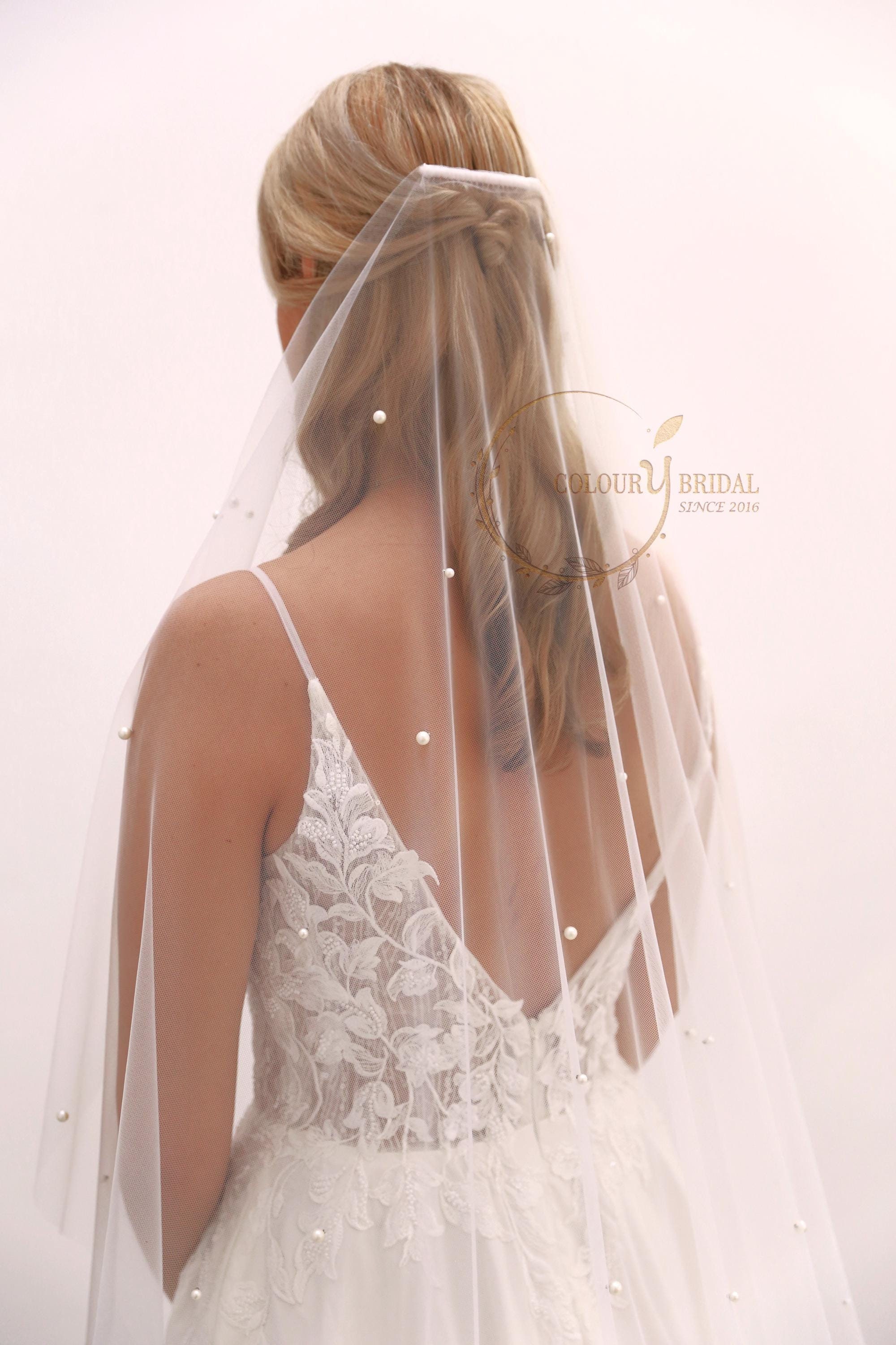 Eleanor - Barely There Pearl Veil - Etsy