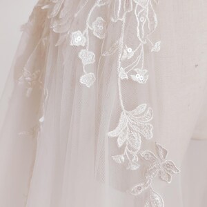 Raquel - Bridal Lace on Waist Detachable Train - Etsy