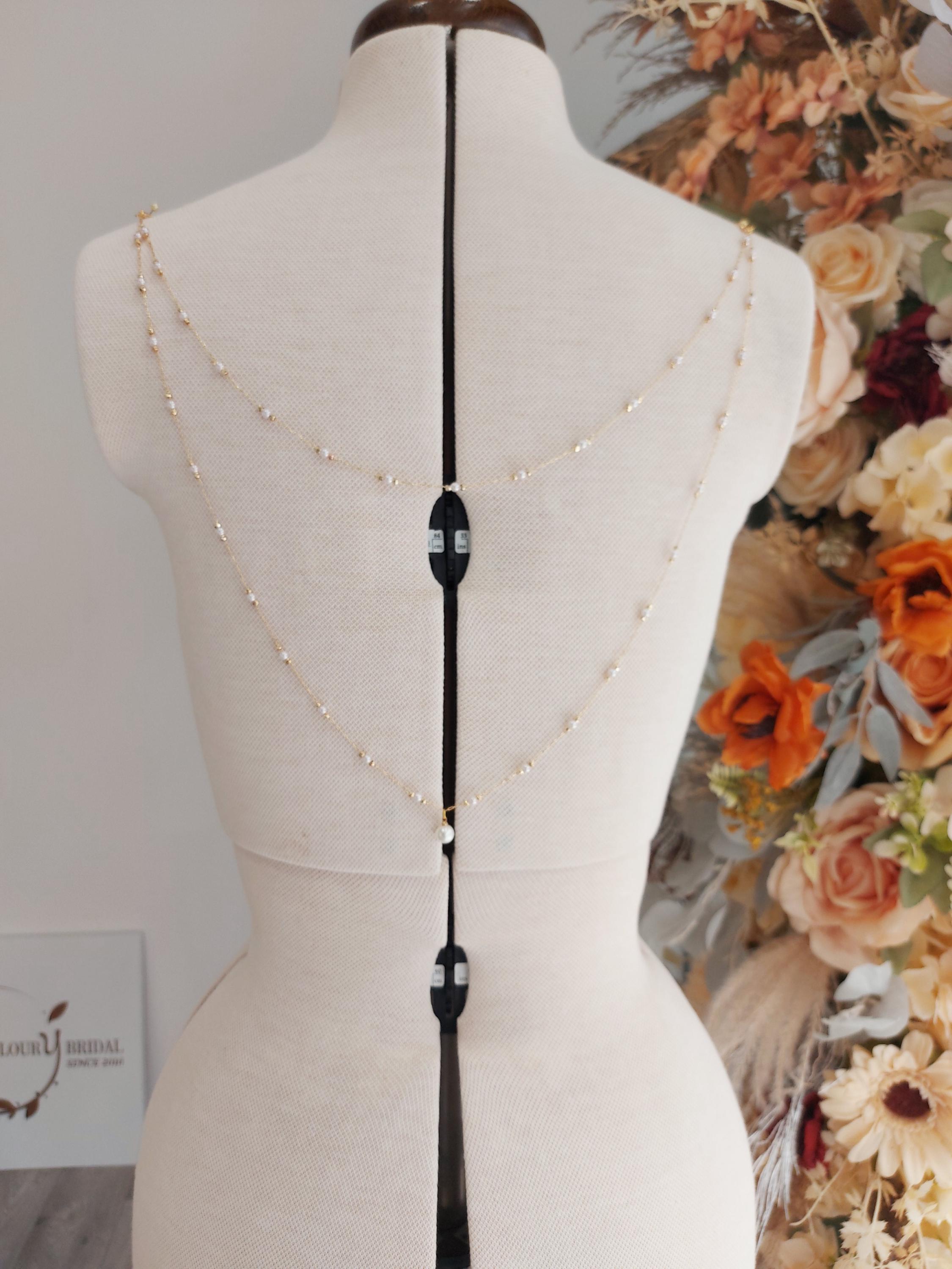 Natalie - Pearl Back Chain, Open Back Dress Jewelry - Etsy