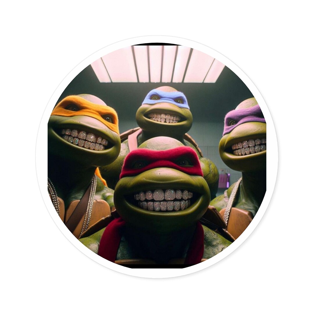 Fun Round Stickers Ninja Turtles Design, Perfect for Kids, Laptop Décor ...