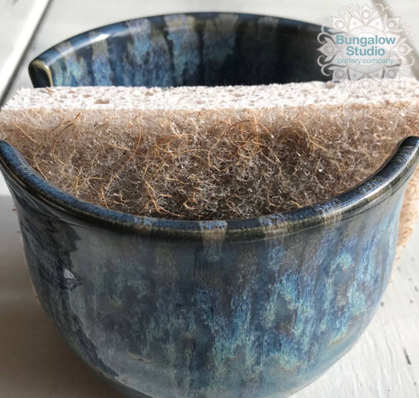 Ceramic Spoon Rest and Sponge Holder, Pottery Spoon Rest, Sponge Keeper ...