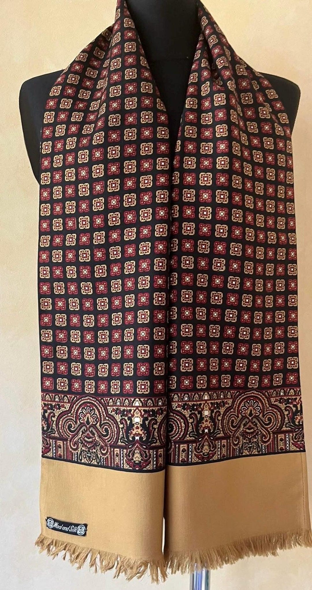 Vintage Amazing Men's LACO Scarf Opera 2 Ply Wool and Silk Blend Light ...