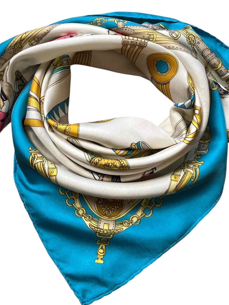 Rare Vintage Francoise Guerin Paris Silk Scarf – Equestrian Motif 85x89 ...