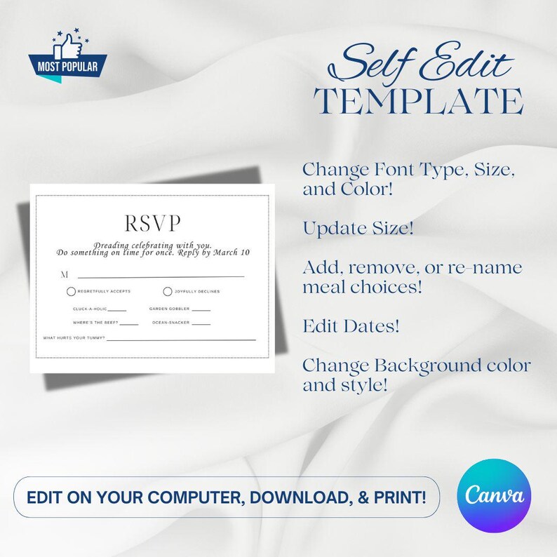 Funny RSVP Template for Wedding, Birthday, Party, Event - Brutally ...