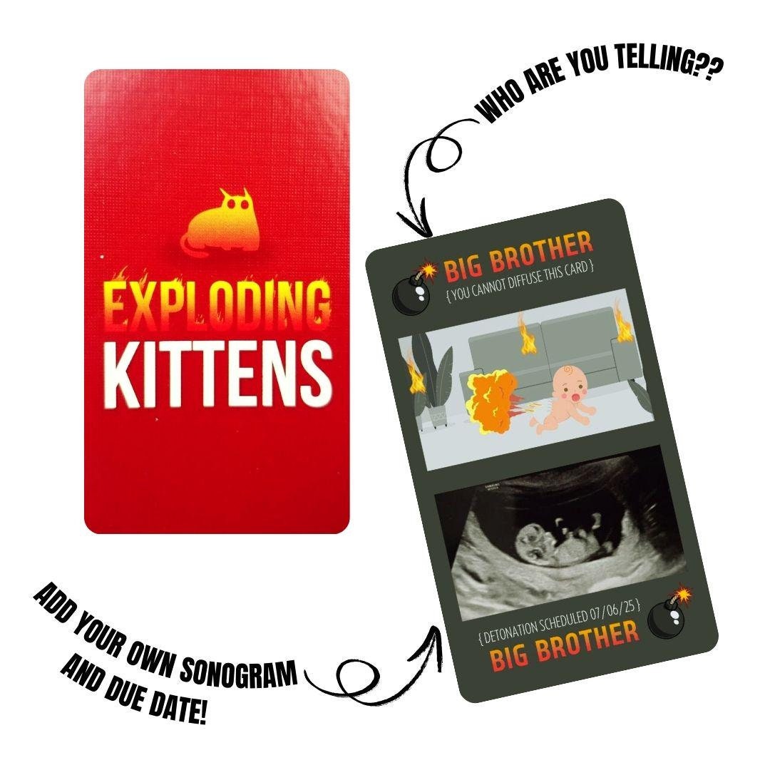 Pregnancy Announcement - Exploding Kittens Game Playing Card ...
