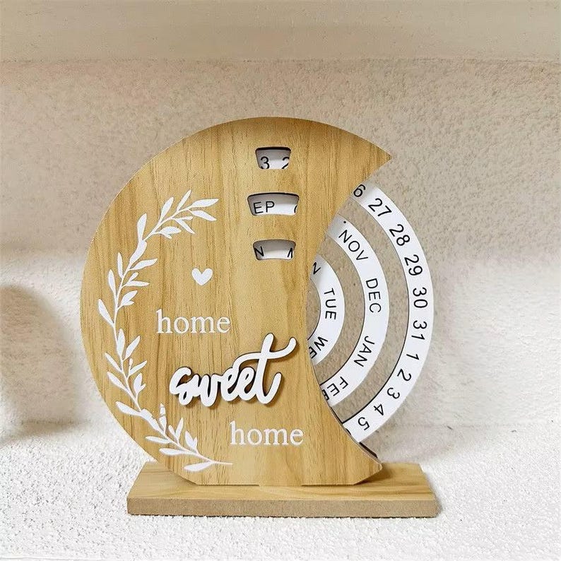 Infinity Calendar Wooden Creative Calendar Manual Rotating Perpetual ...