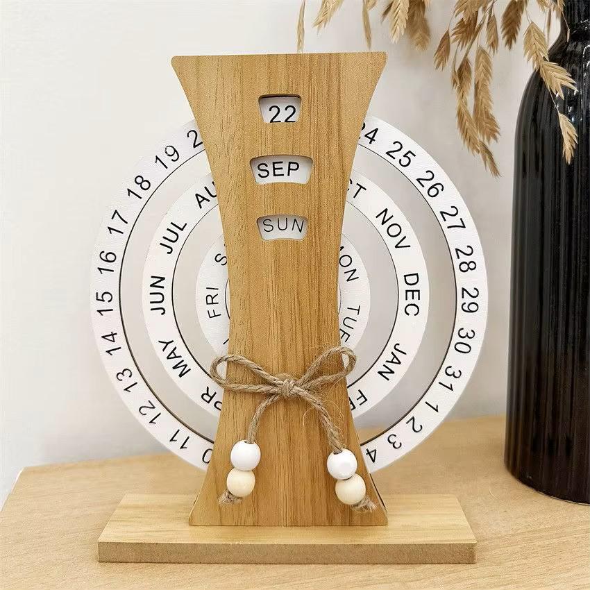 Infinity Calendar Wooden Creative Calendar Manual Rotating Perpetual ...