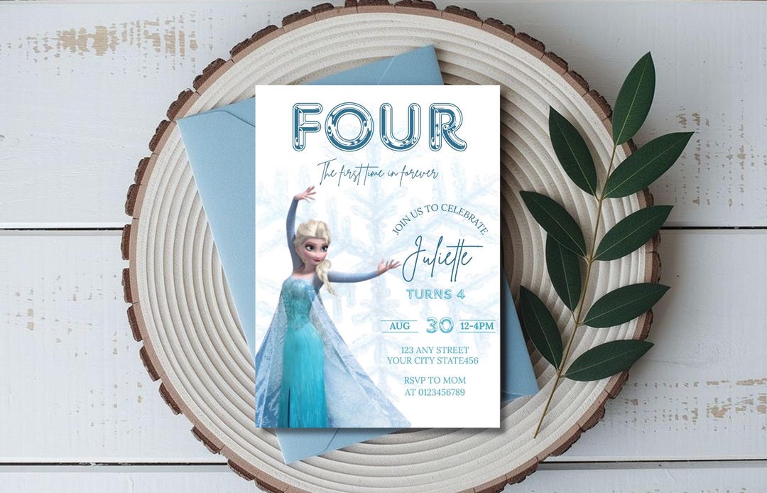 Frozen Fourth Birthday Invitation | 4th Birthday Elsa Party Invite ...