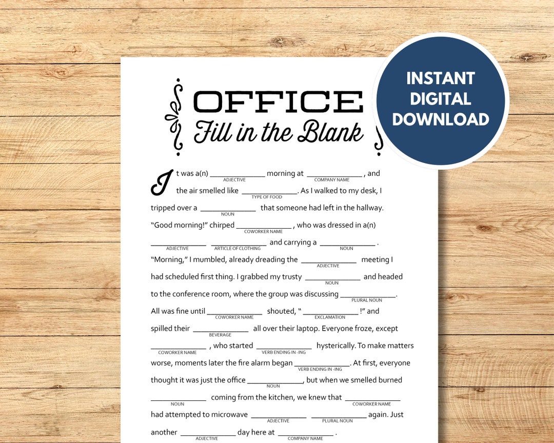 Office Mad Libs-style Game | Office Party Games | Team Building Games ...