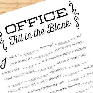Office Mad Libs-style Game | Office Party Games | Team Building Games ...