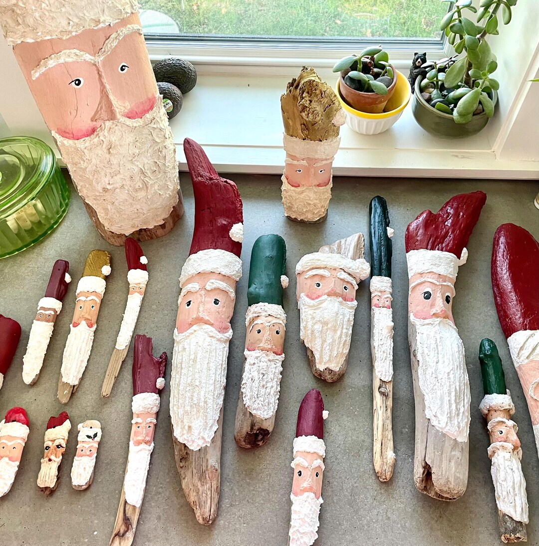 Handmade Driftwood Santa / Hanging Wall / Ornaments / Freestanding ...