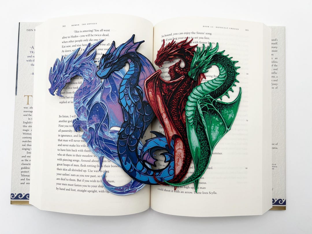 Mythical Dragon Bookmarks, the Perfect Gift for Avid Readers, Dragon ...