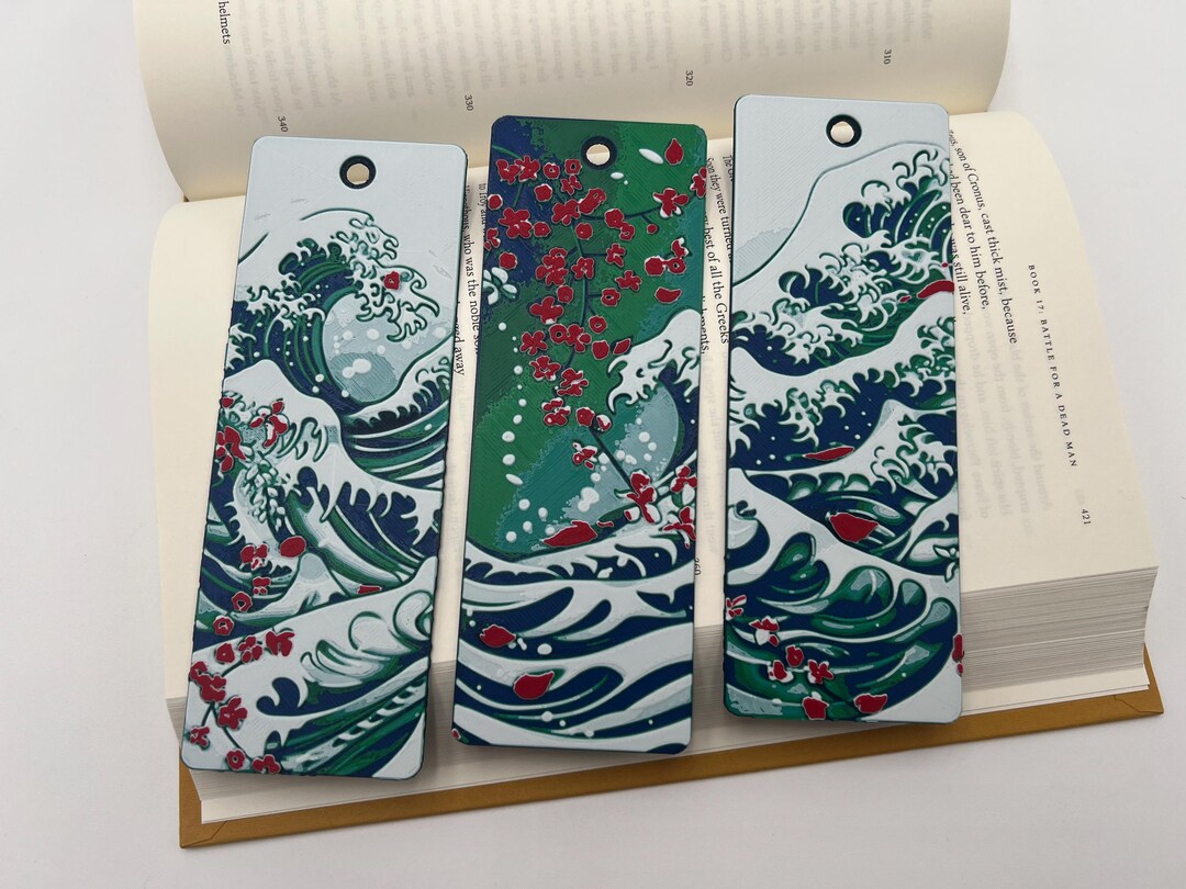 Cherry Blossom Tide Bookmarks Set, Traditional Japanese Art Décor ...